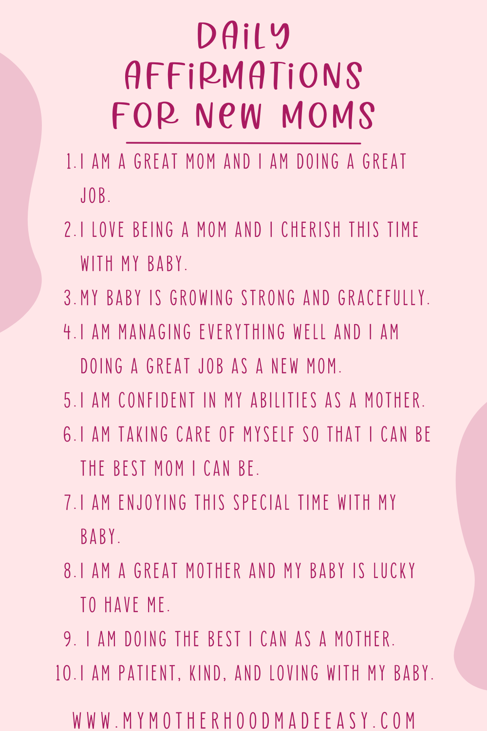 70 Positive Affirmations for New Moms: Pregnancy & Beyond – My ...