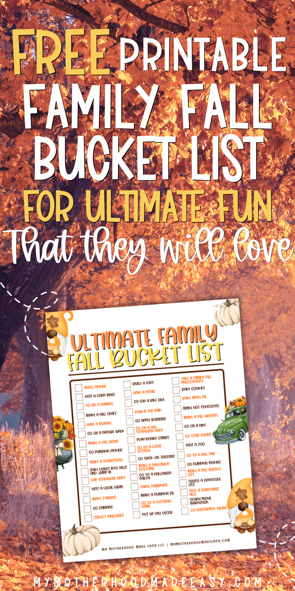 45 Fun Fall Activities for the Whole Family: A Printable Bucket List ...
