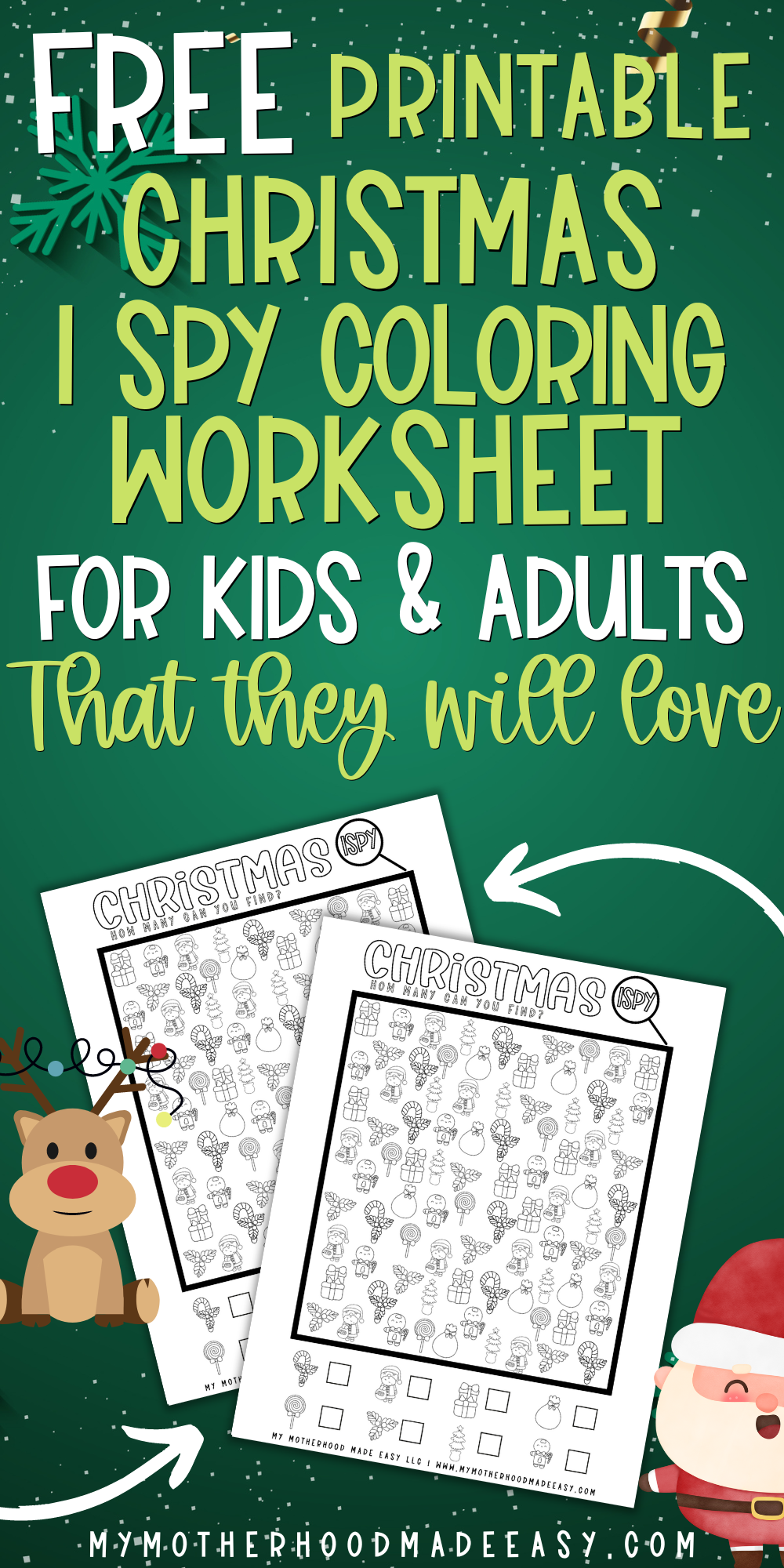 Free Printable Christmas I Spy Worksheets PDF for Kids 2025