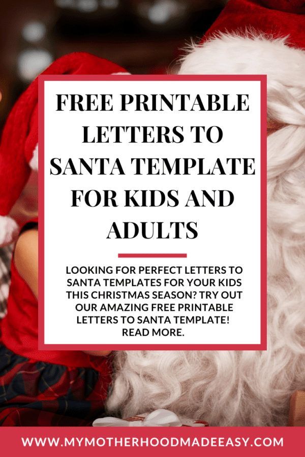 Free Printable Letters to Santa Template for Kids and Adults (2023 ...