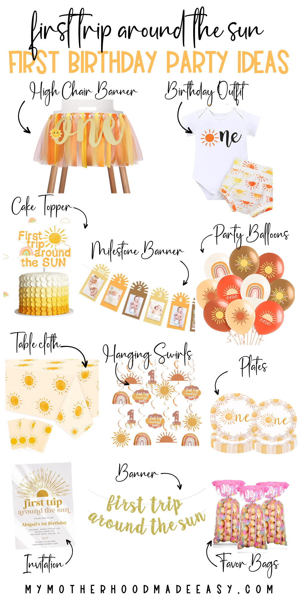 First Trip Around the Sun Birthday Party Theme Ideas [DIY Friendly ...