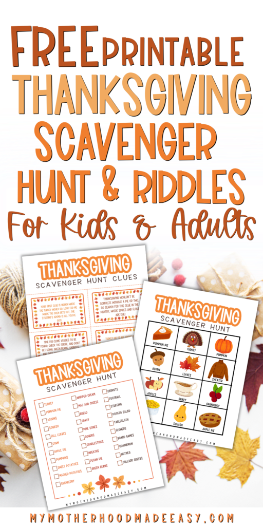 FREE Printable Thanksgiving Scavenger Hunt for Kids PDF 2025