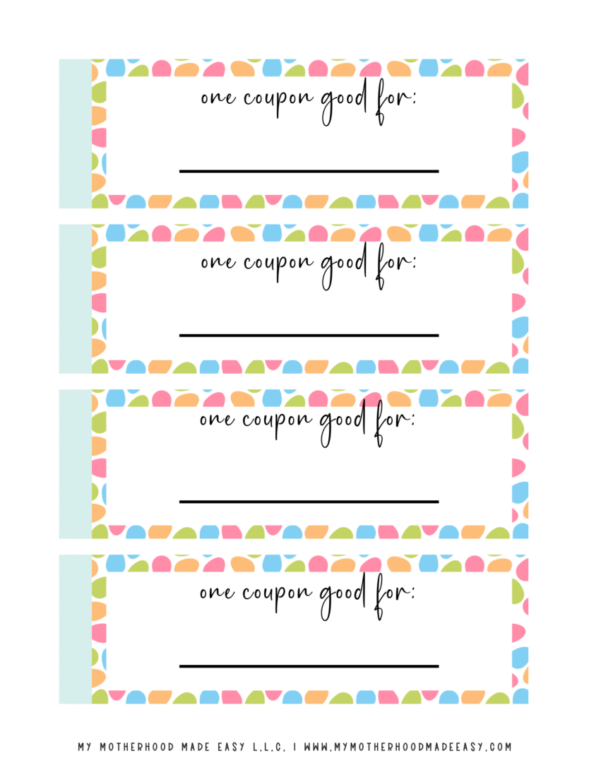 Free Printable Easter Egg Coupons for Kids & Adults (PDF)