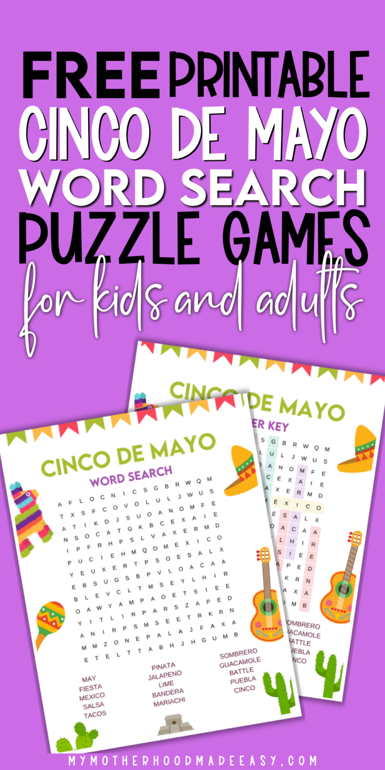 Cinco De Mayo Word Search Free Printable for Kids & Adults
