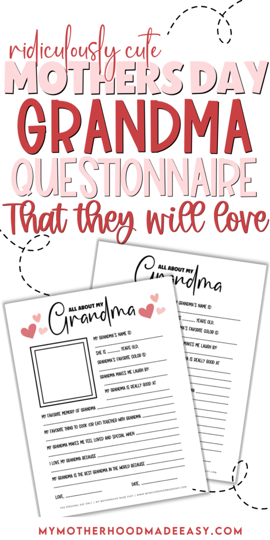 FREE Mother’s Day Grandma Questionnaire Printable (2024) – My ...