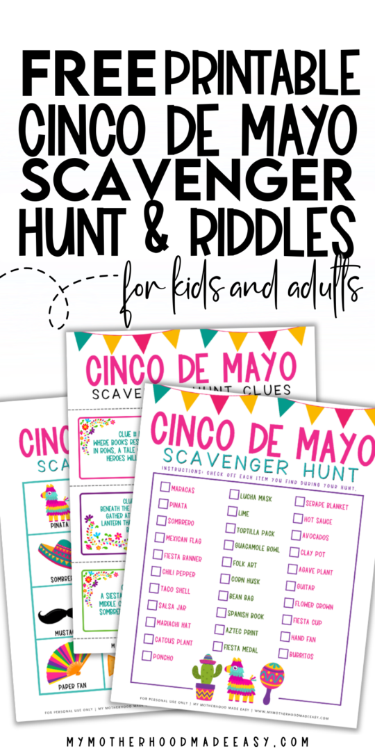 FREE Printable Cinco De Mayo Scavenger Hunt PDF for Kids