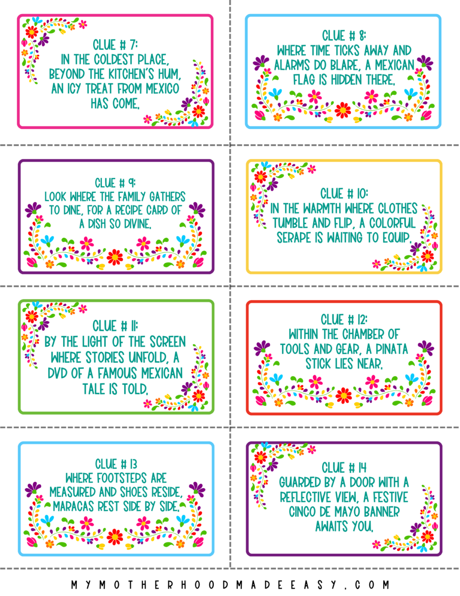FREE Printable Cinco De Mayo Scavenger Hunt PDF for Kids