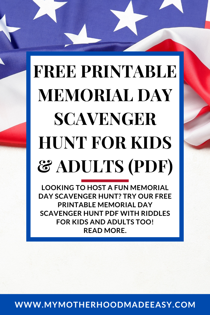 FREE Printable Memorial Day Scavenger Hunt PDF (2025)