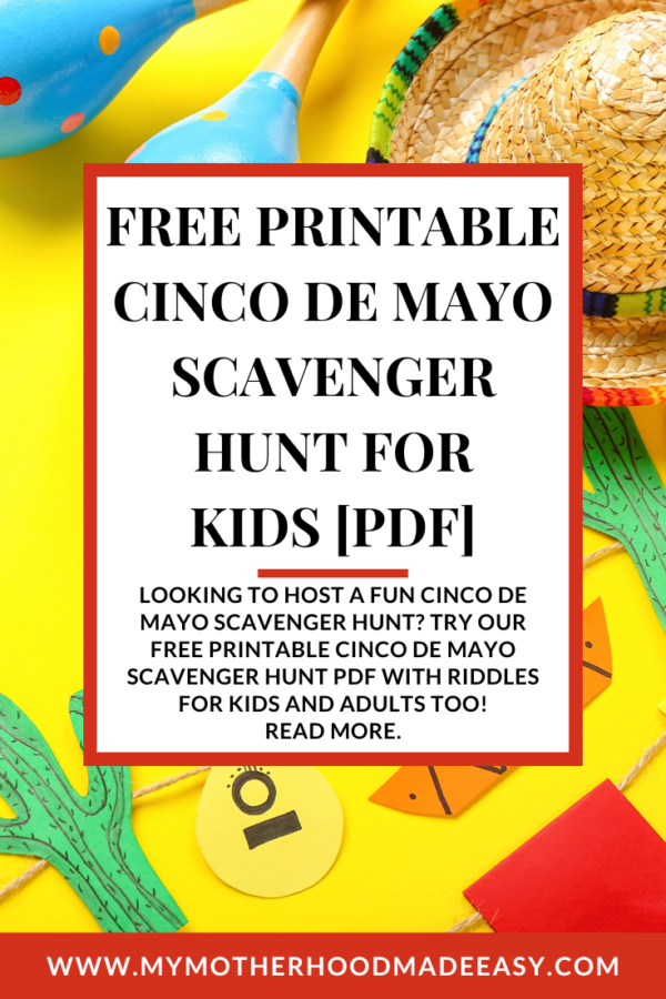 FREE Printable Cinco De Mayo Scavenger Hunt PDF for Kids