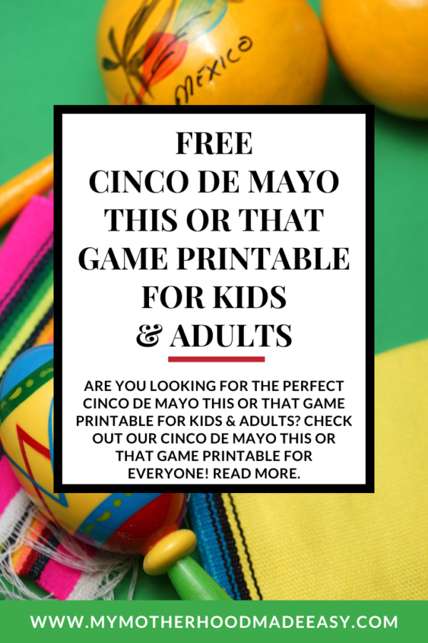 Cinco De Mayo This or That Game Printable (2025)