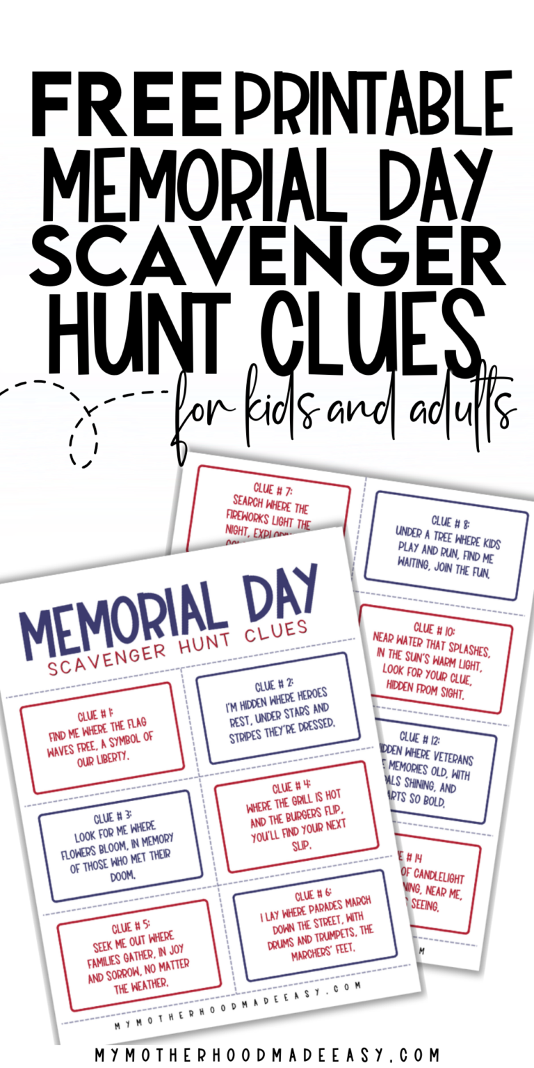 FREE Printable Memorial Day Scavenger Hunt PDF (2026)