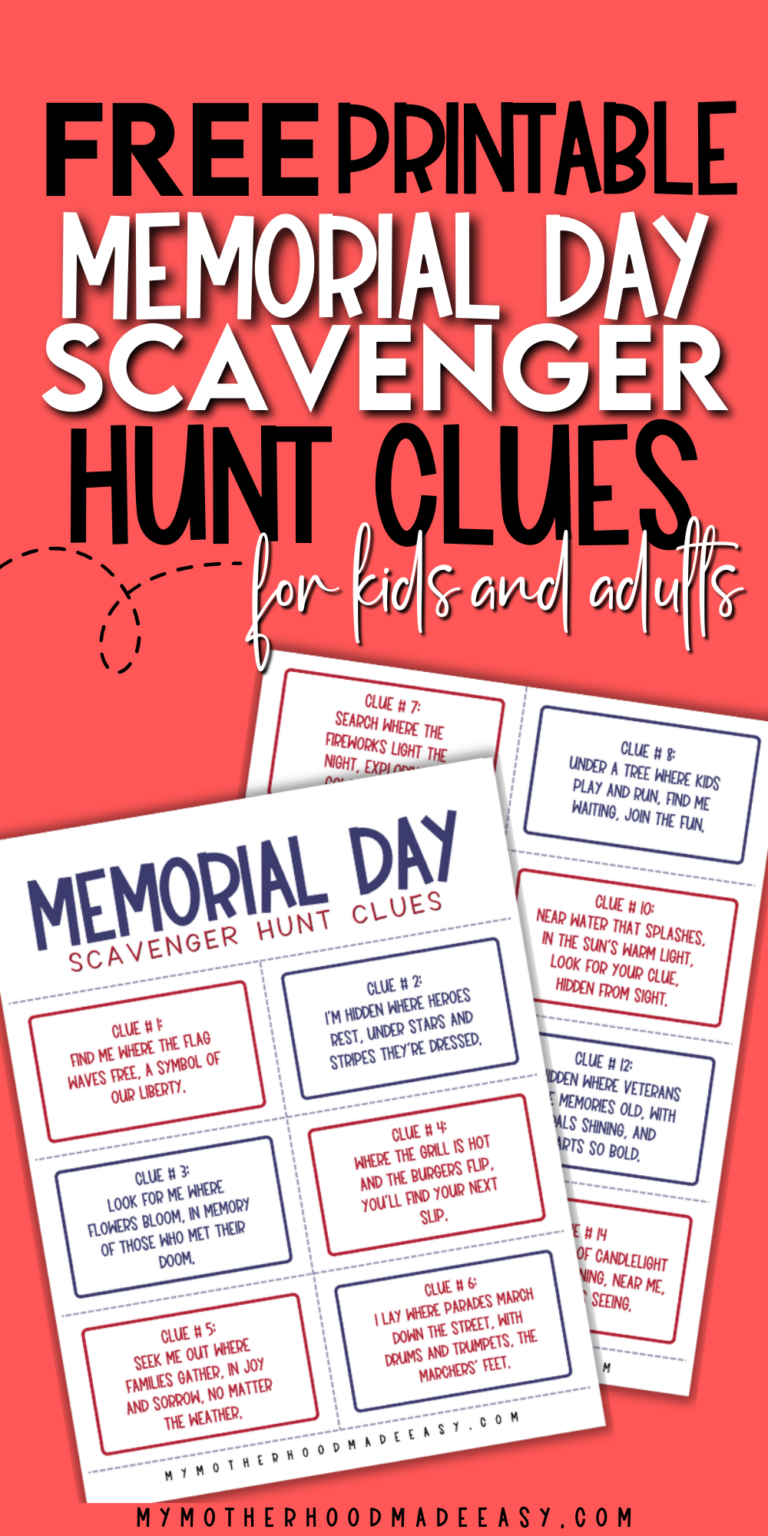 FREE Printable Memorial Day Scavenger Hunt PDF (2025)