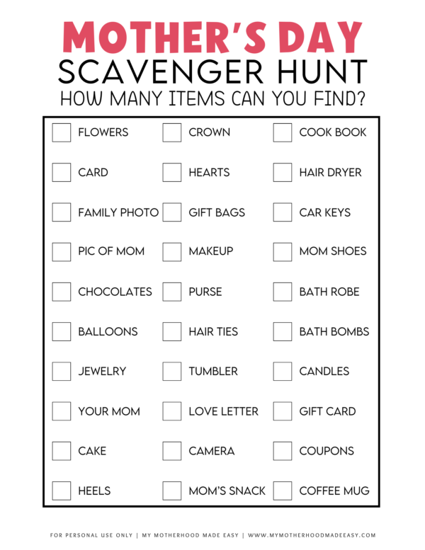 13+ Fun Mother’s Day Games & Activities for Kids & Adults – My ...