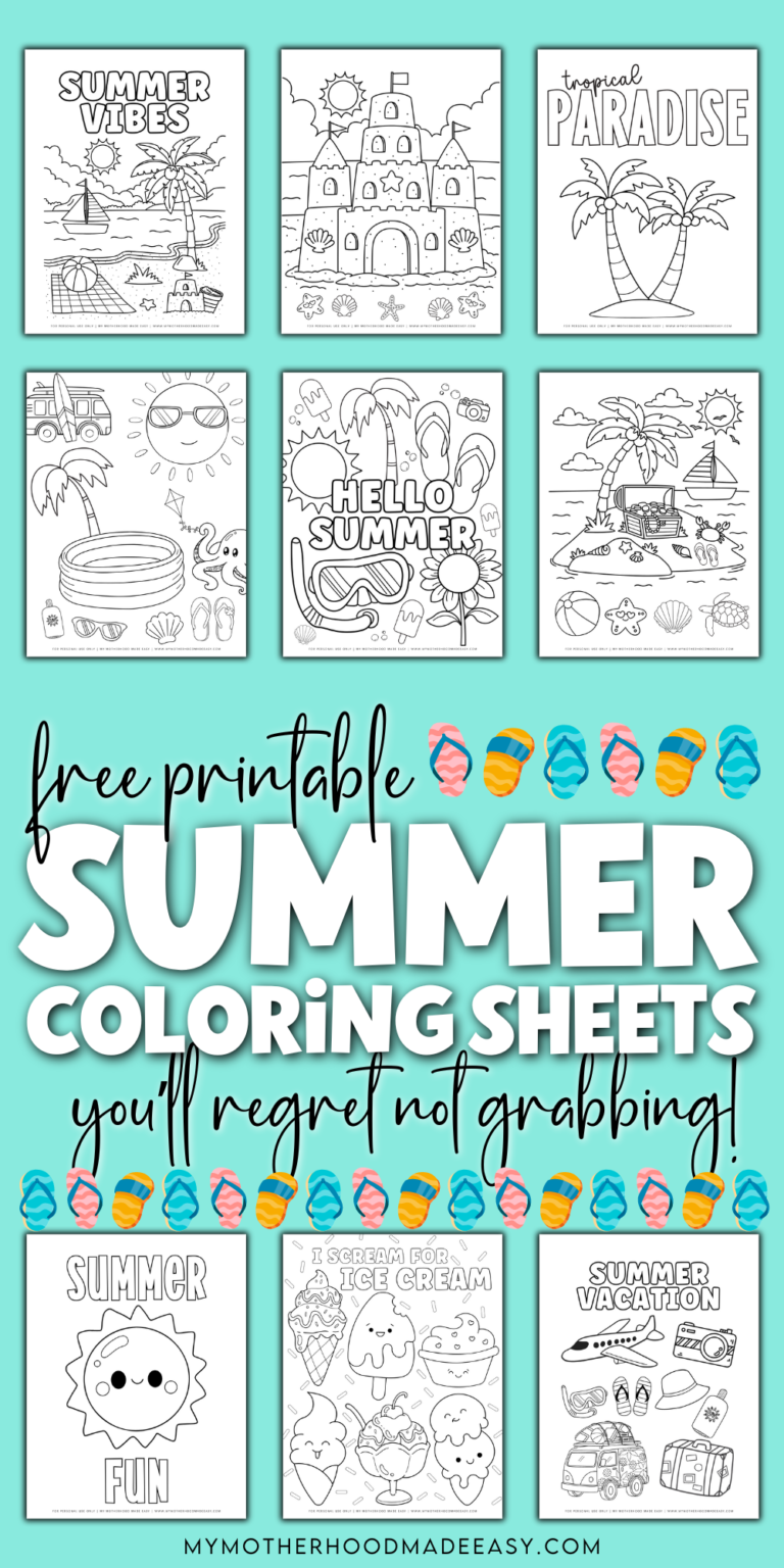 11+ FREE Summer Coloring Pages for Kids & Adults (PDF) – My Motherhood ...