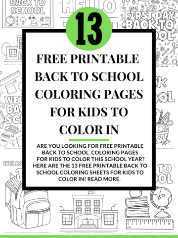13 FREE Back to School Coloring Pages (PDF) – My Motherhood Made Easy