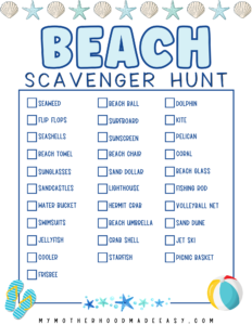 FREE Beach Scavenger Hunt Printable PDF for Kids (2025)