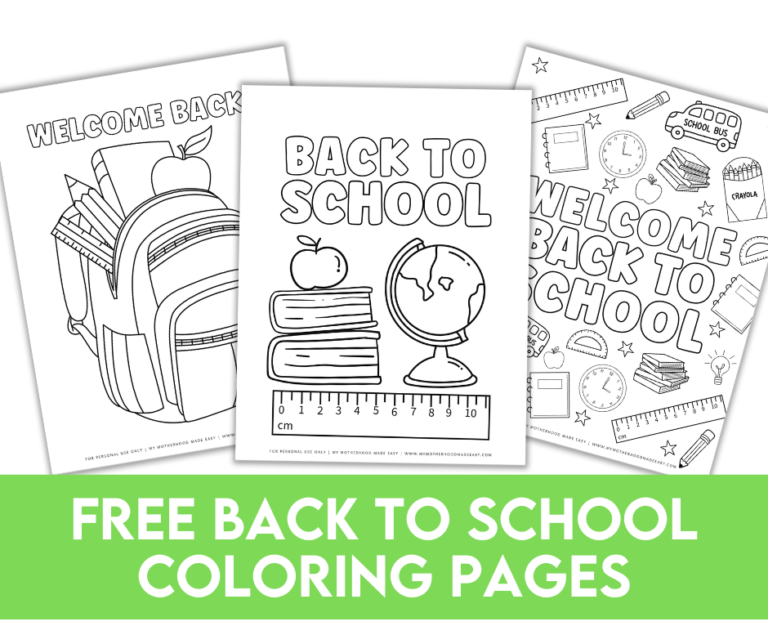 13 FREE Back to School Coloring Pages (PDF) – My Motherhood Made Easy
