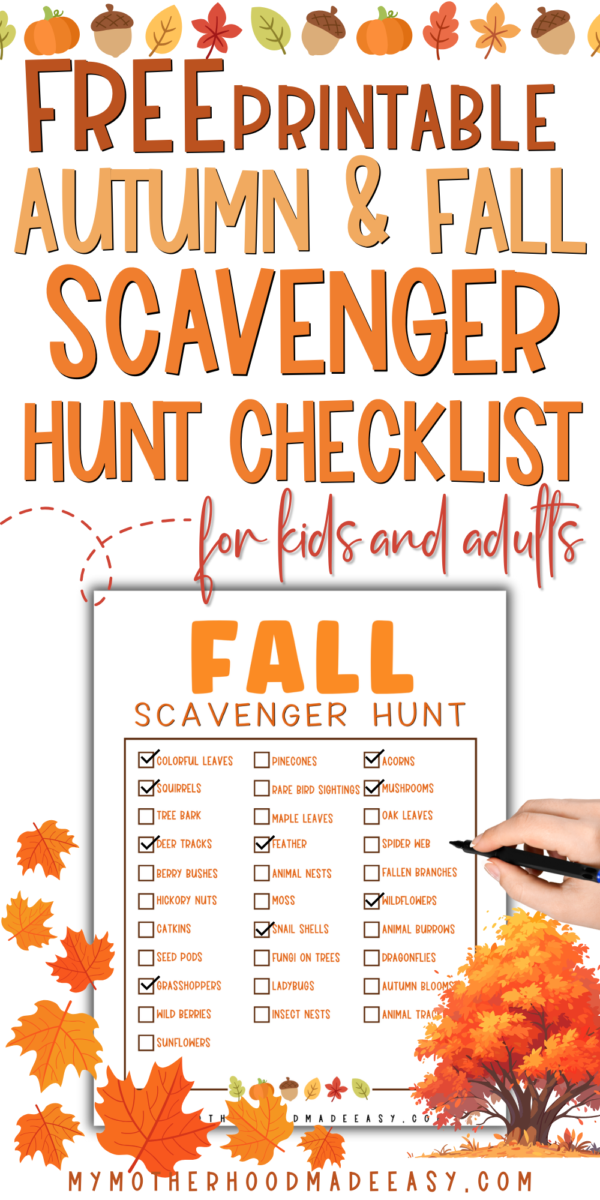 FREE Printable Fall Scavenger Hunt PDF for Kids (2026)
