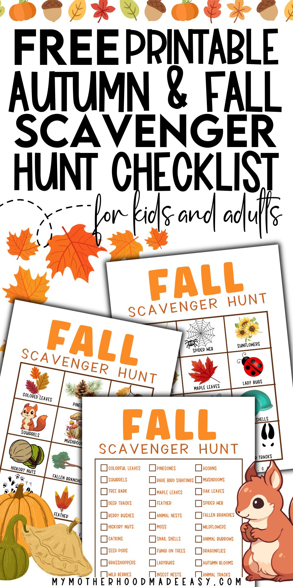 FREE Printable Fall Scavenger Hunt PDF for Kids (2026)