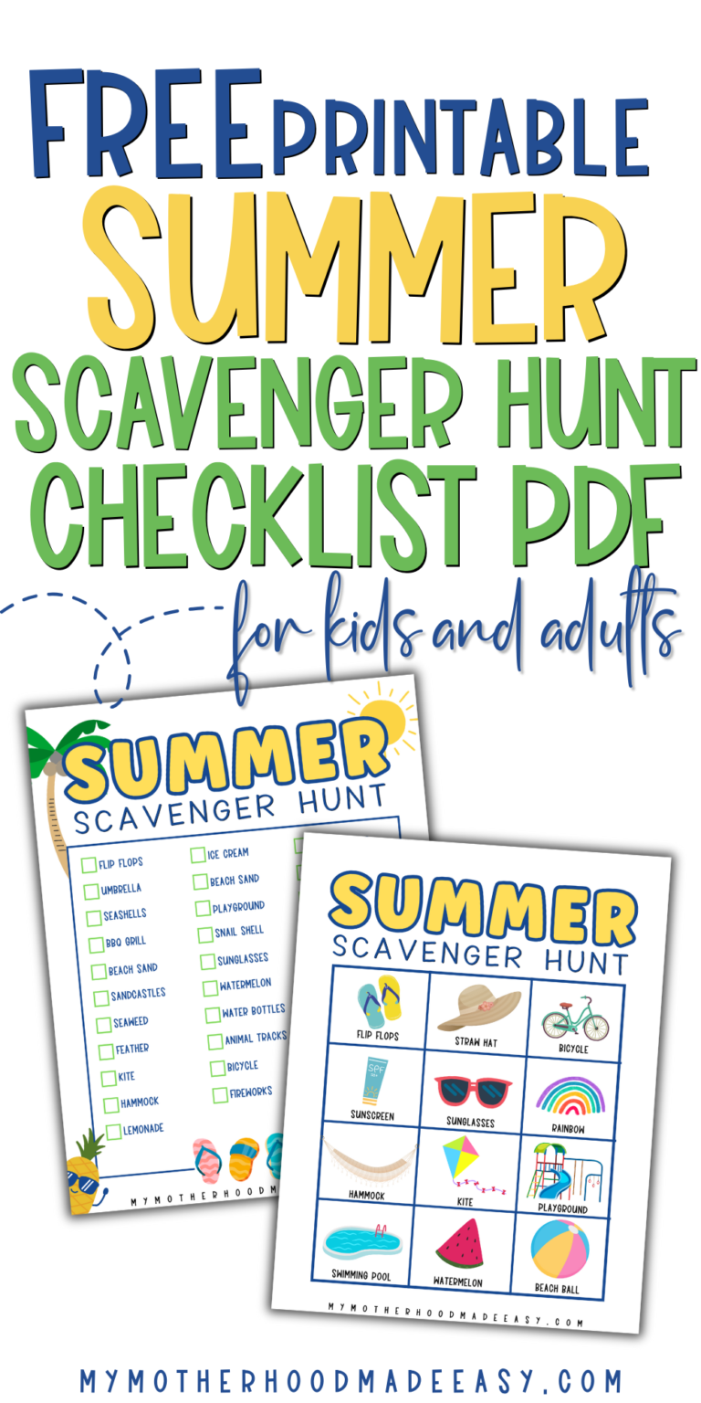 FREE Summer Scavenger Hunt Printable for Kids & Adults 2025