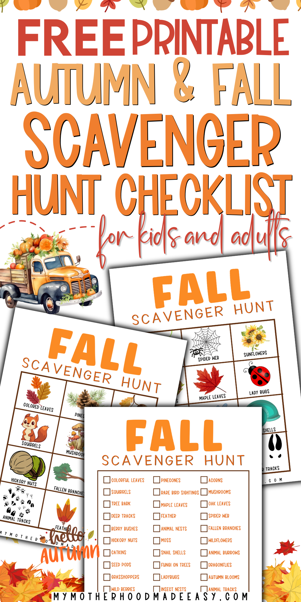 FREE Printable Fall Scavenger Hunt PDF for Kids (2026)
