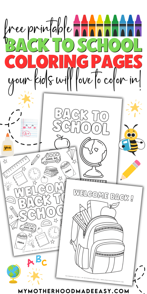13 FREE Back to School Coloring Pages (PDF) – My Motherhood Made Easy