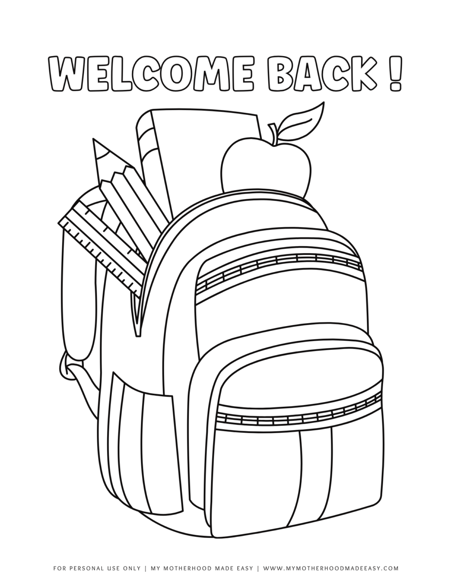 13 FREE Back to School Coloring Pages (PDF) – My Motherhood Made Easy