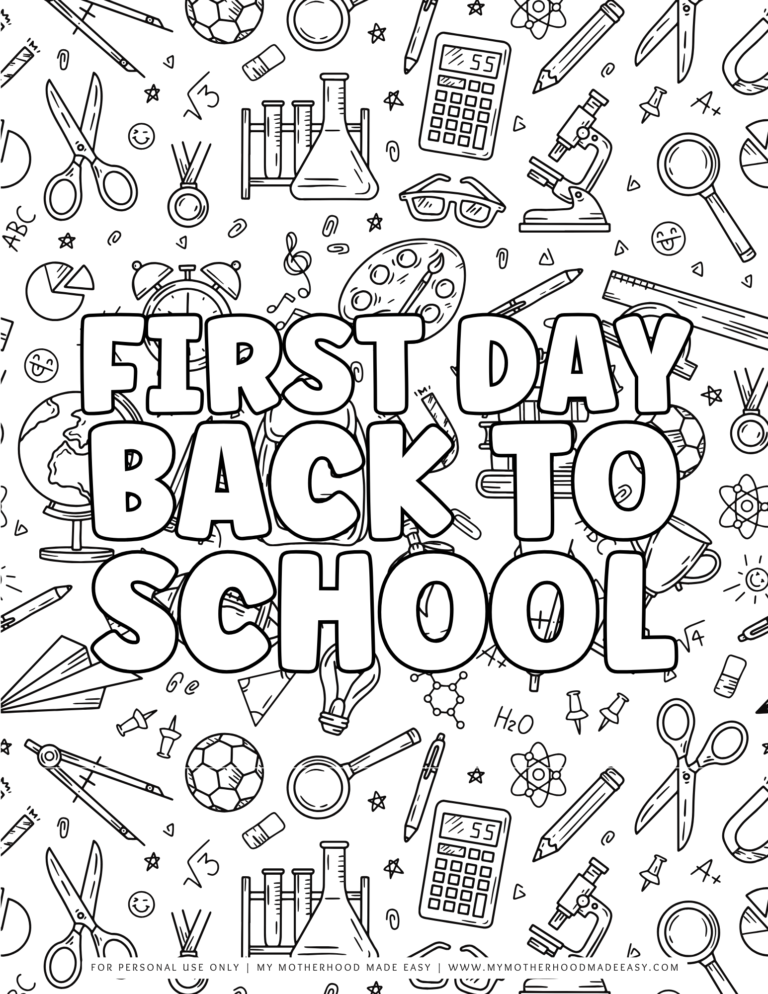 13 FREE Back to School Coloring Pages (PDF) – My Motherhood Made Easy