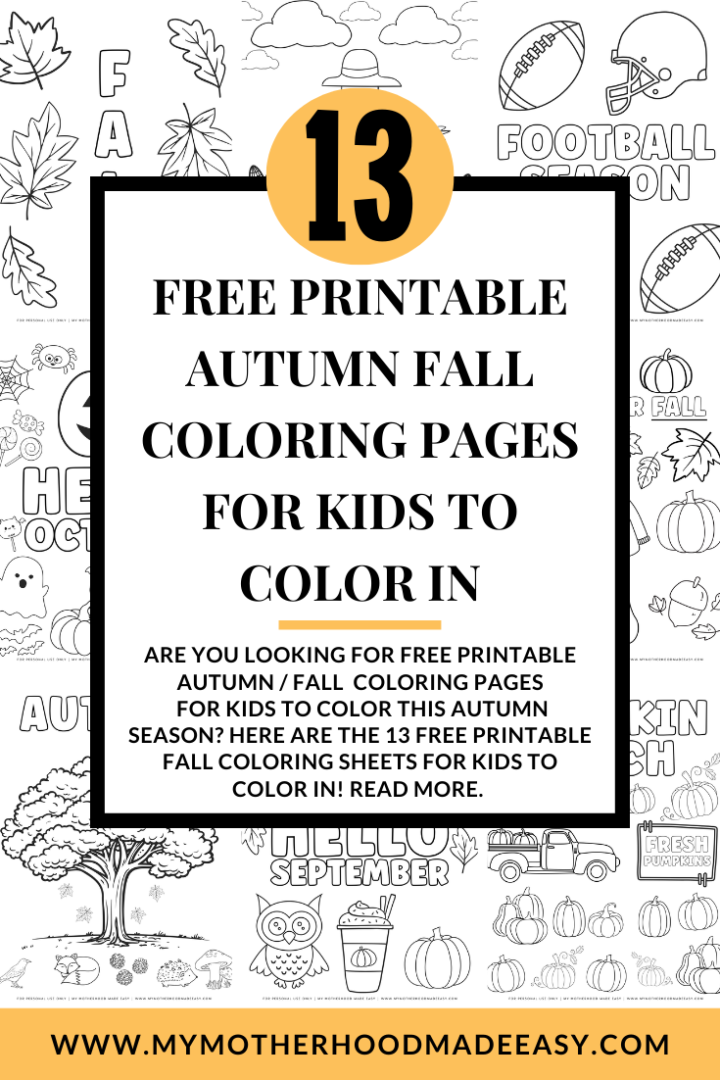 13 FREE Autumn Fall Coloring Pages (PDF)(2025)