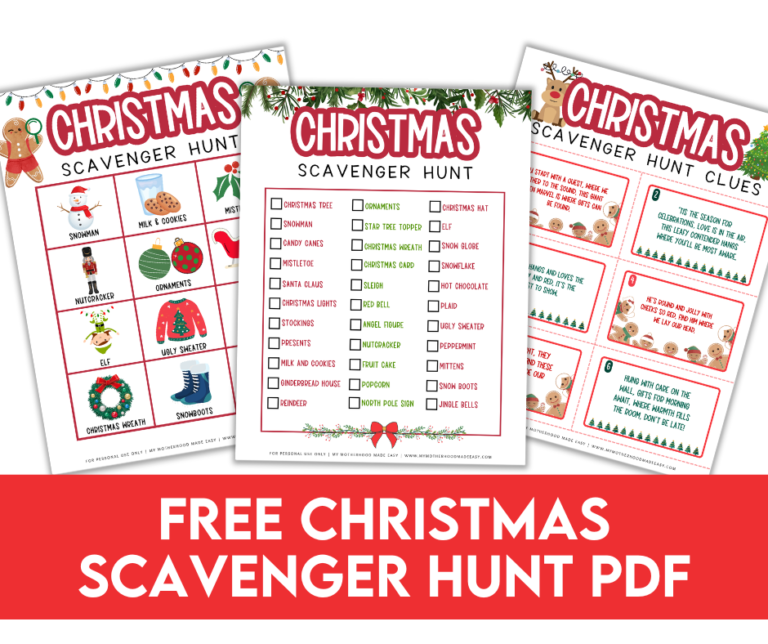 FREE Printable Christmas Scavenger Hunt + Clues for Kids 2025