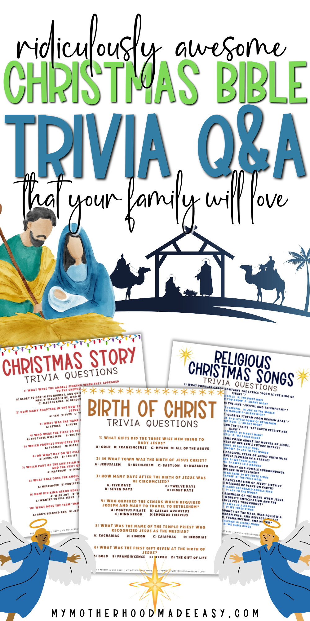 FREE Printable Christmas Bible Trivia with Answers – My Motherhood Made ...