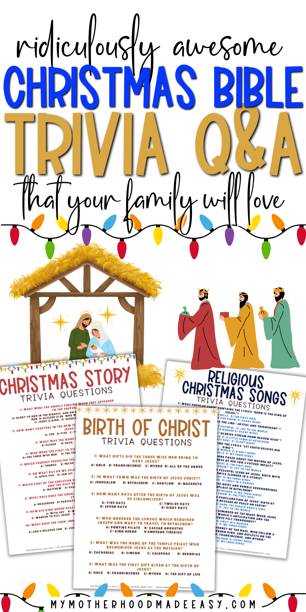 FREE Printable Christmas Bible Trivia with Answers – My Motherhood Made ...