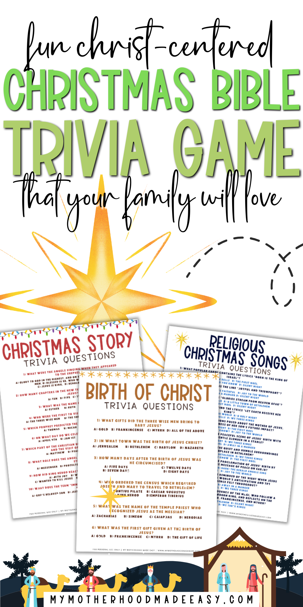 FREE Printable Christmas Bible Trivia with Answers – My Motherhood Made ...