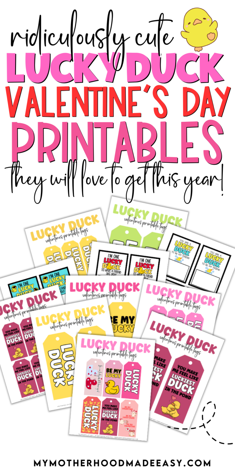 FREE Lucky Duck Valentine Printable Gift Tags & Cards (PDF)