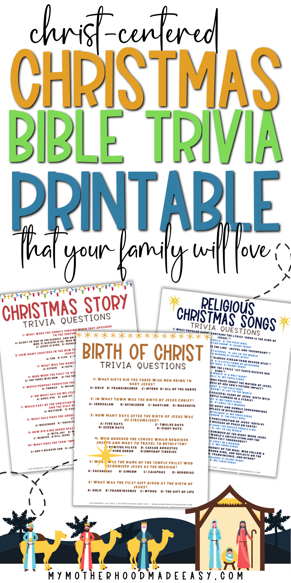 FREE Printable Christmas Bible Trivia with Answers – My Motherhood Made ...