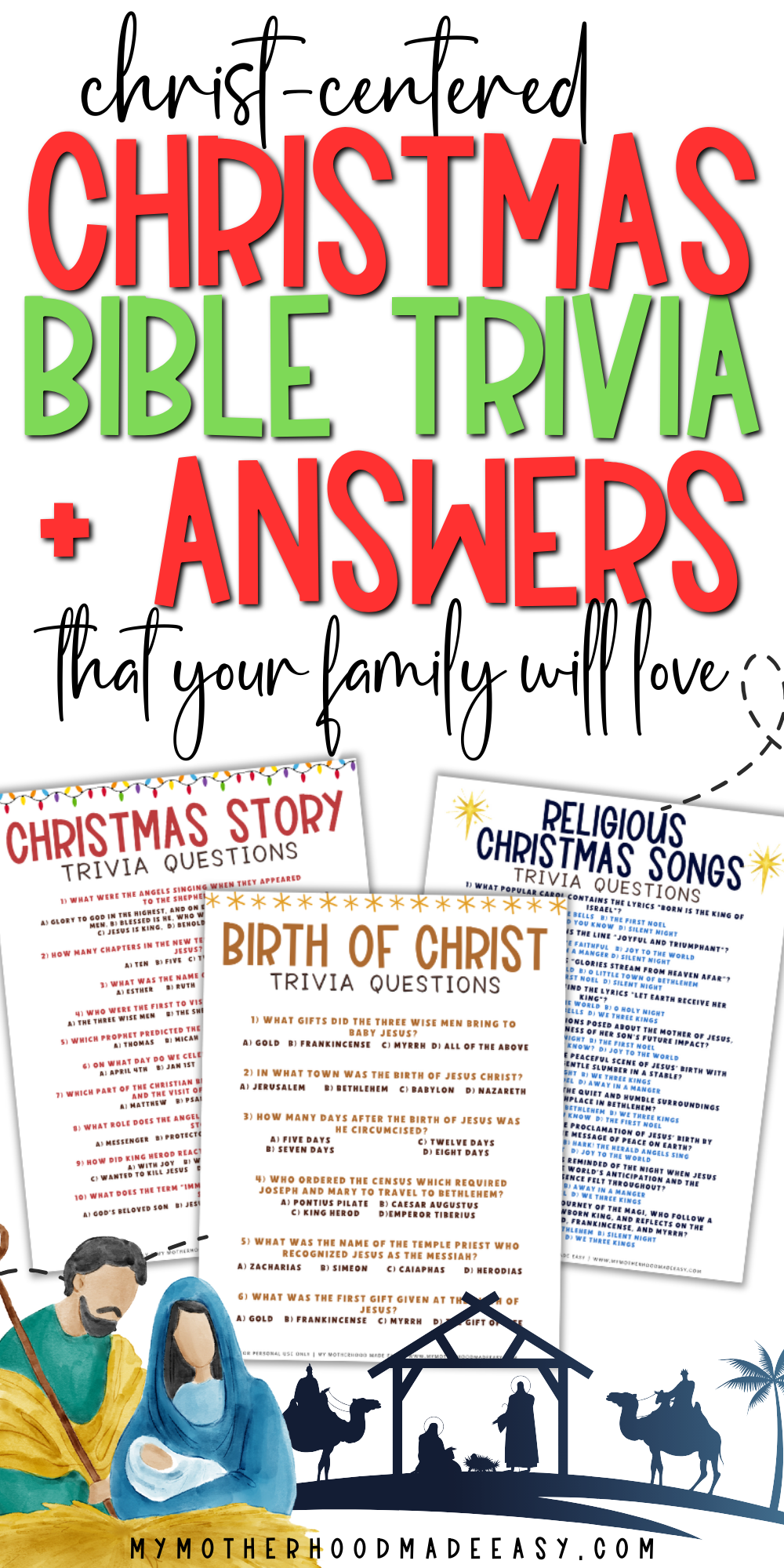 FREE Printable Christmas Bible Trivia with Answers – My Motherhood Made ...