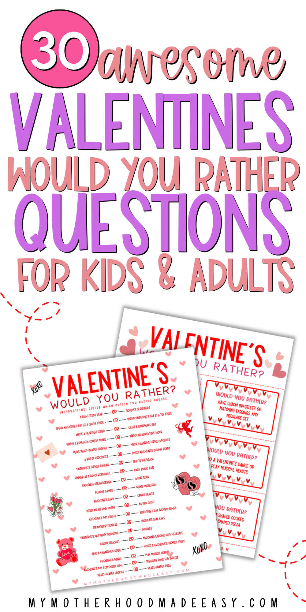 30 Valentine’s Day Would You Rather Questions for Kids – My Motherhood ...