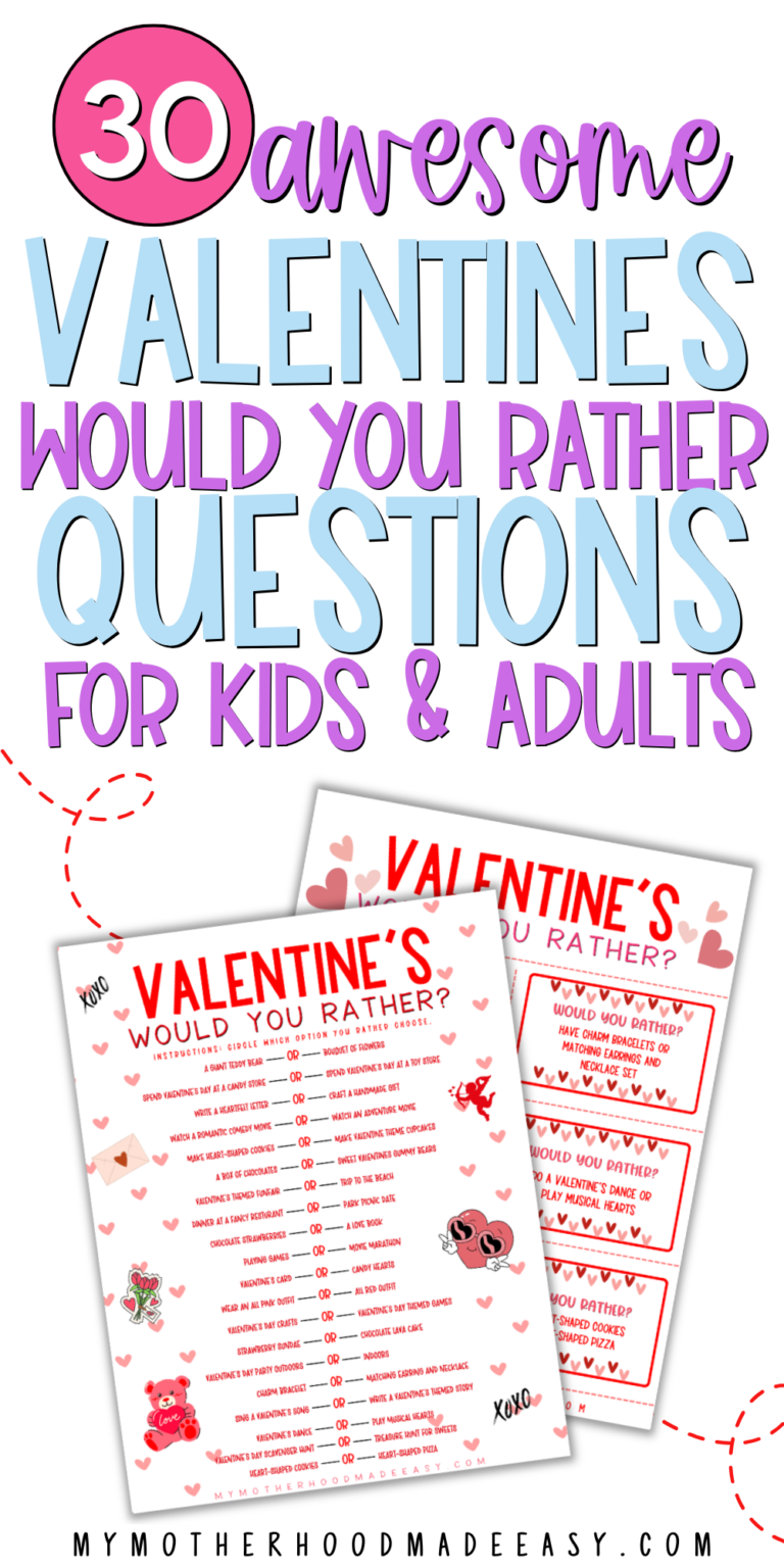 30 Valentine’s Day Would You Rather Questions for Kids – My Motherhood ...