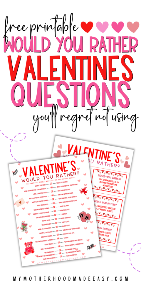 30 Valentine’s Day Would You Rather Questions for Kids – My Motherhood ...