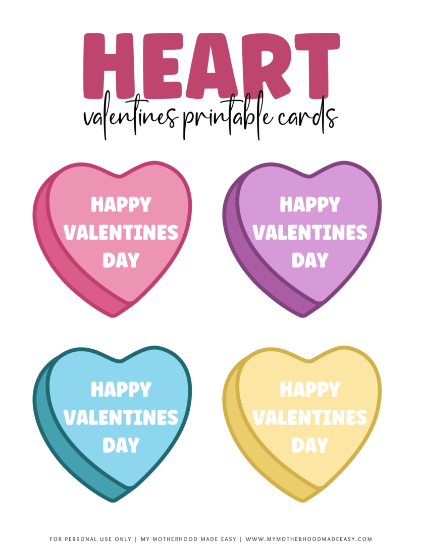 FREE Printable Valentine’s Day Heart Templates, Cards + More