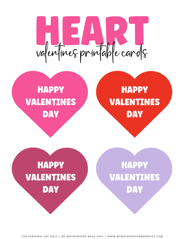 FREE Printable Valentine’s Day Heart Templates, Cards + More