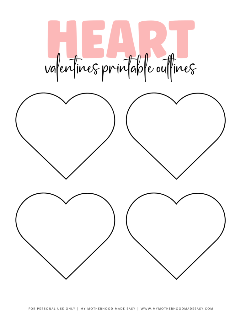 FREE Printable Valentine’s Day Heart Templates, Cards + More