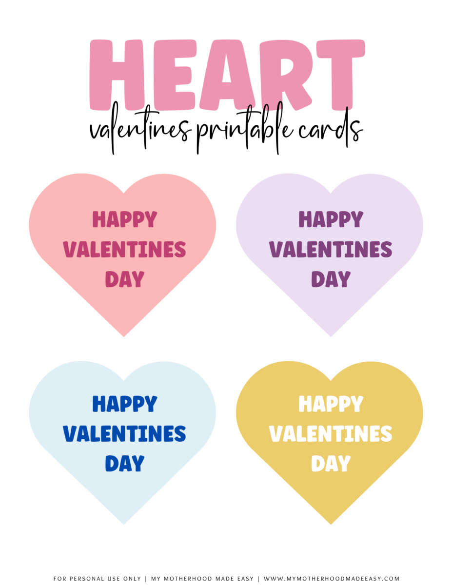 FREE Printable Valentine’s Day Heart Templates, Cards + More